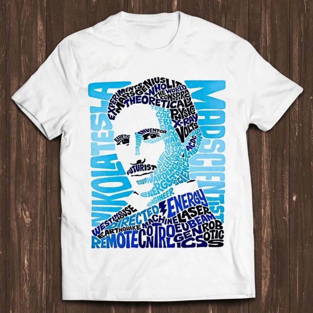 Nikola Tesla Art Paint Nerd Genious Meme Gift Funny T… - Gem